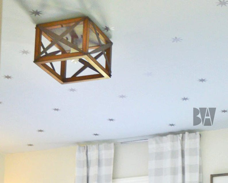 Gold Ceiling Decals. 2 Inch Stars. 8 Point Star Decals. Geometric Wall ...