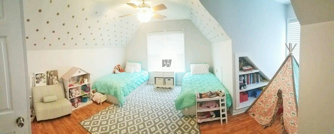 Silver Bedroom Decals. 8 Point Star Decals. Geometric Wall Decor ...