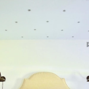 Gold Ceiling Decals. 2 Inch Stars. 8 Point Star Decals. Geometric Wall ...