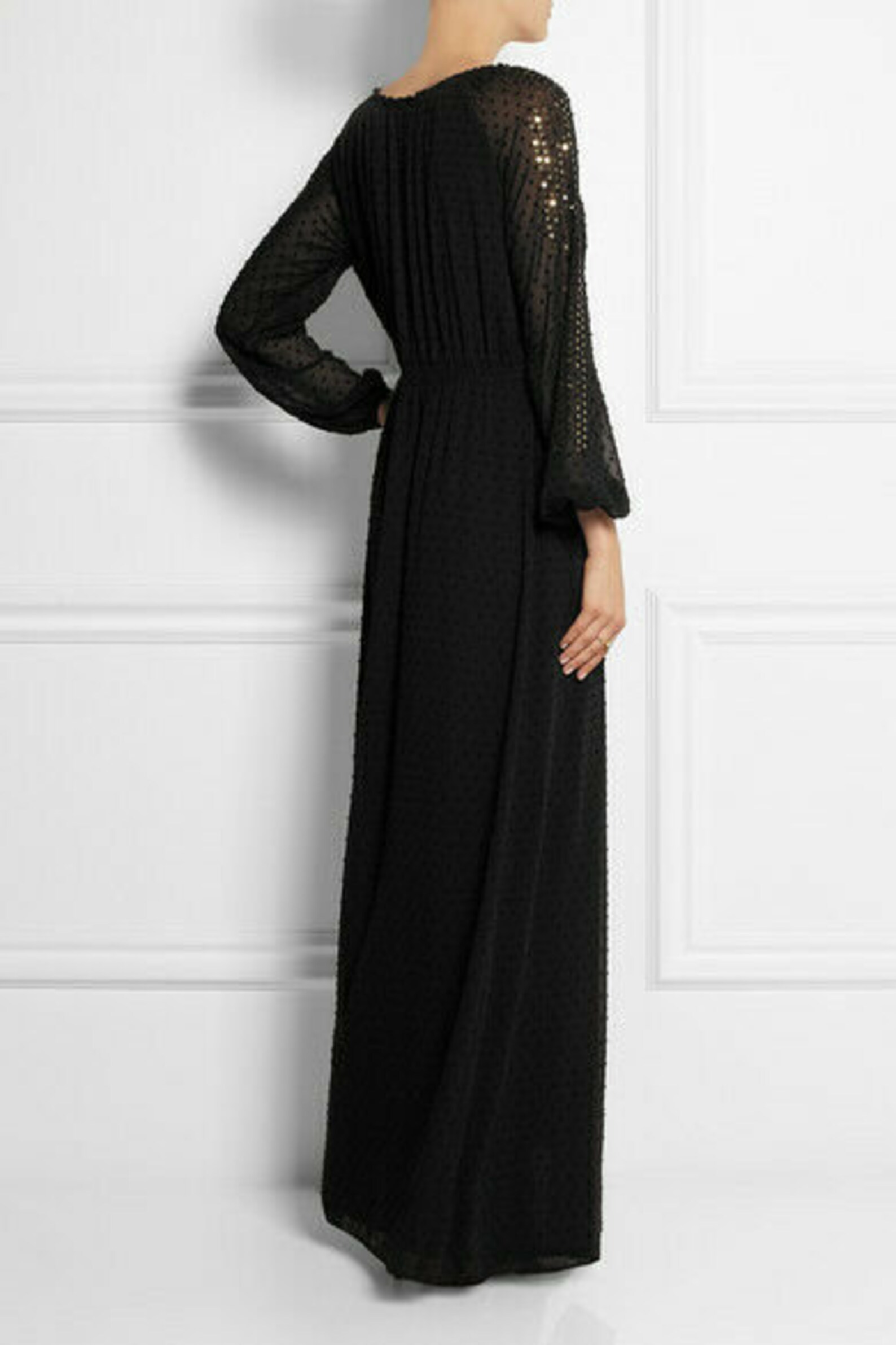 Altuzarra for Target Black and Gold Swiss Dot Chiffon Maxi Dress - Etsy