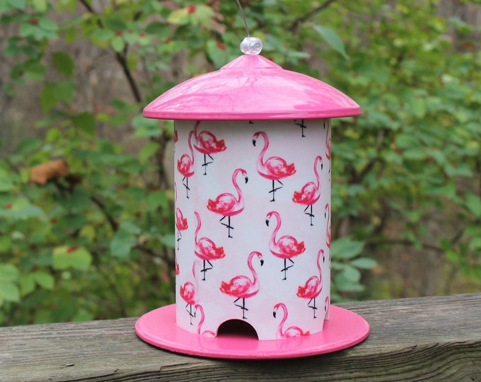 Handmade Pink Flamingo Bird Feeder: Weather-protected Design - Etsy