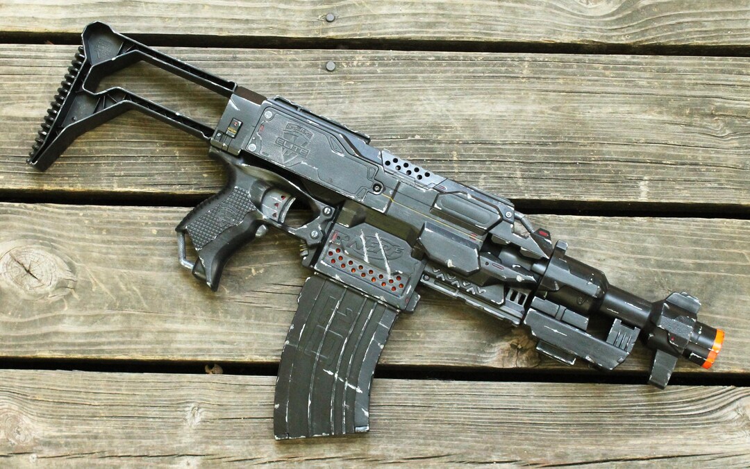 Custom Painted Nerf N-strike Elite Stryfe Blaster. Blacked Out ...