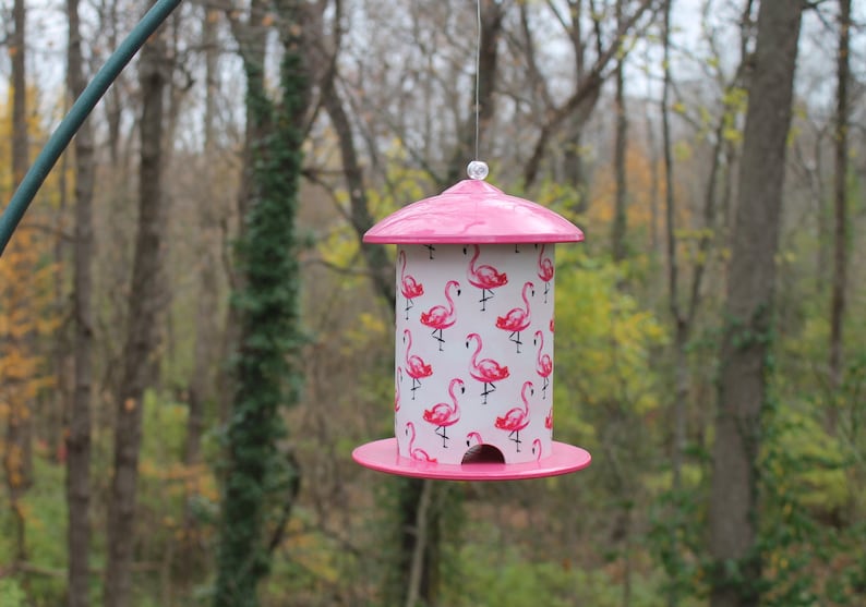 Handmade Pink Flamingo Bird Feeder: Weather-protected Design - Etsy
