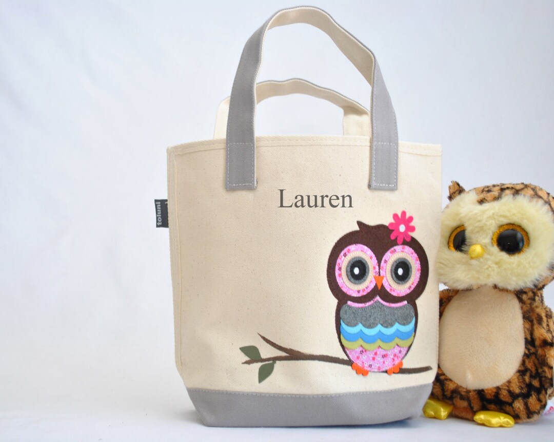 Small Owl Tote Bag | Personalized Tote Bag| Teacher Gift | Flower Girl ...