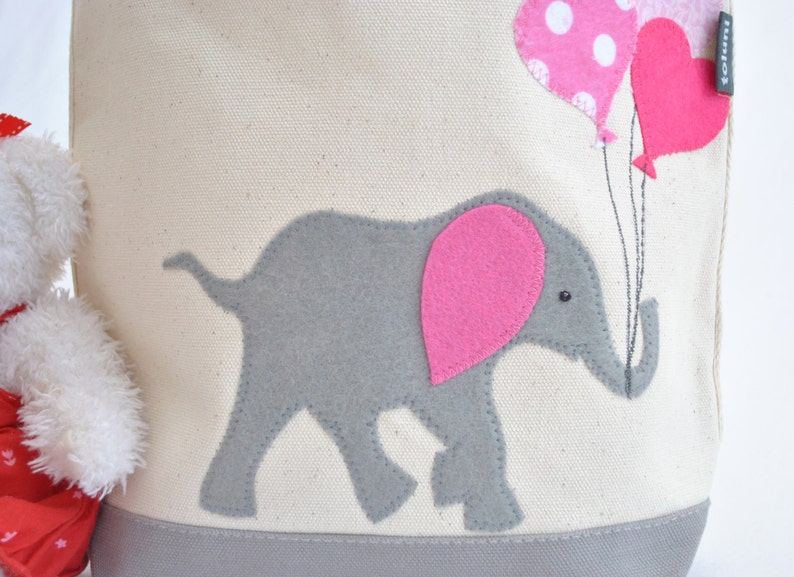 Small Pink Hearts Elephant tote Valentine bag valentine | Etsy