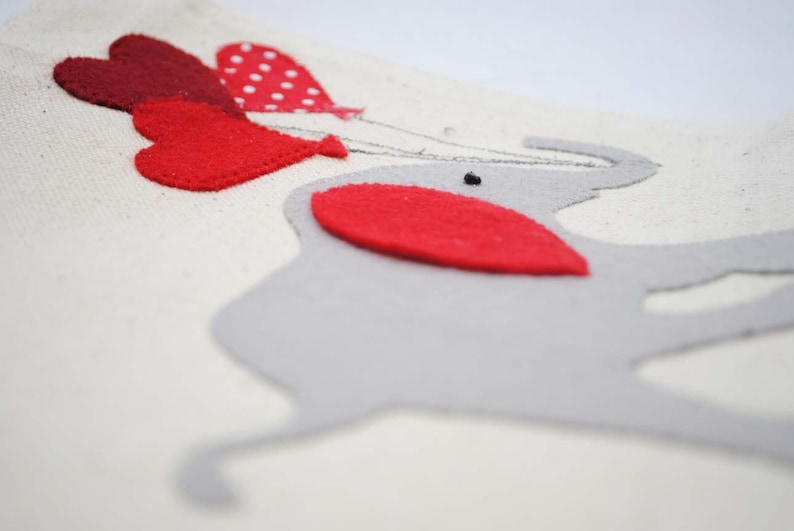 Small Pink Hearts Elephant tote Valentine bag valentine | Etsy