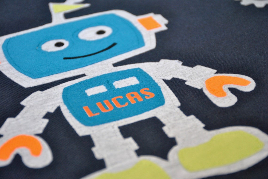 Robot Birthday Appliqué Shirt Toddler Robot Birthday Tee - Etsy