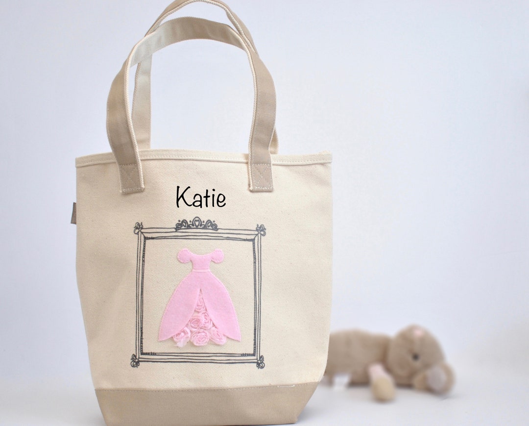 Light Pink Princess Tote | Girls Book Bag | Kids Tote Bag | Library ...