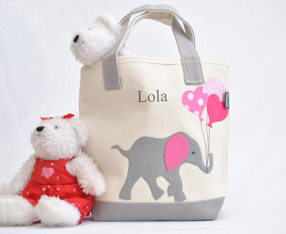 Small Pink Hearts Elephant Tote, Valentine Bag, Valentine Gift ...