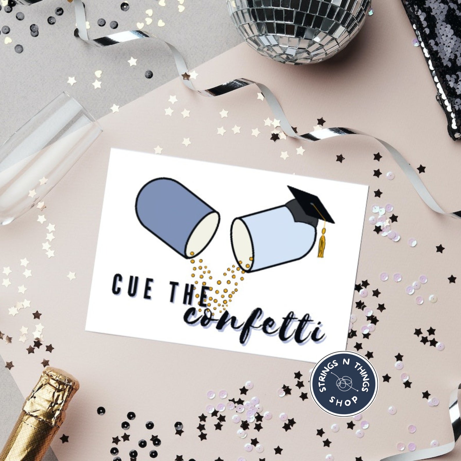 Pharmacy Graduation Pill Confetti Printable Greeting Card | Nursing ...