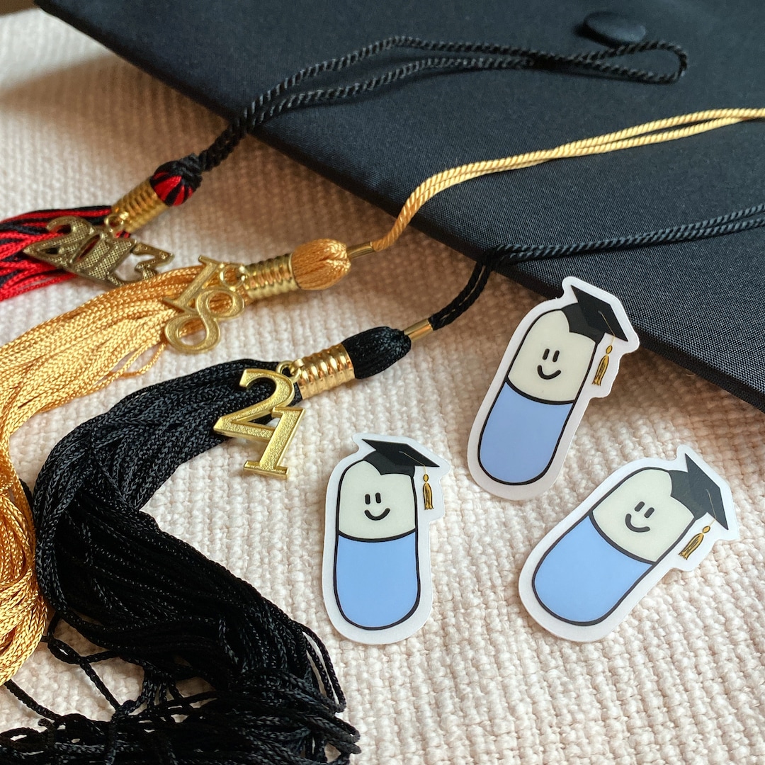 Pharmd Pharmacy Graduation Pill With Graduation Cap and Tassel Sticker ...