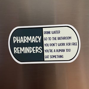 Pharmacy Reminders Magnet | Take Care of Yourself | Pharmacy Magnet | 3 ...