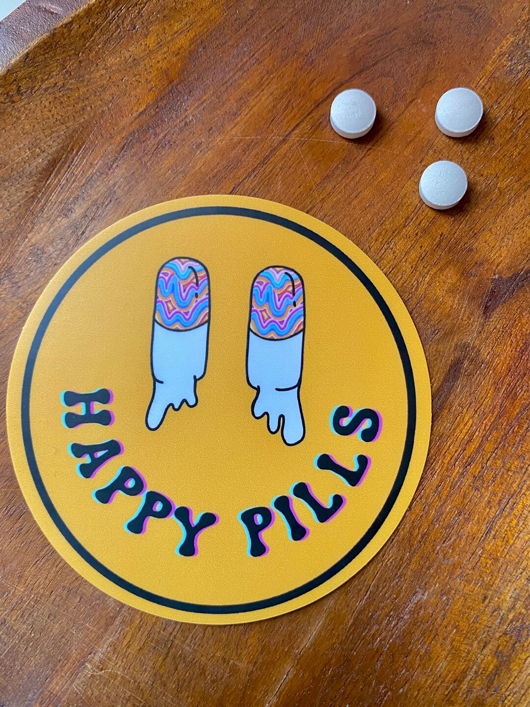 Happy Pills Smiley Face Sticker | 3 In. by 3 In. Pharmacy Technician ...