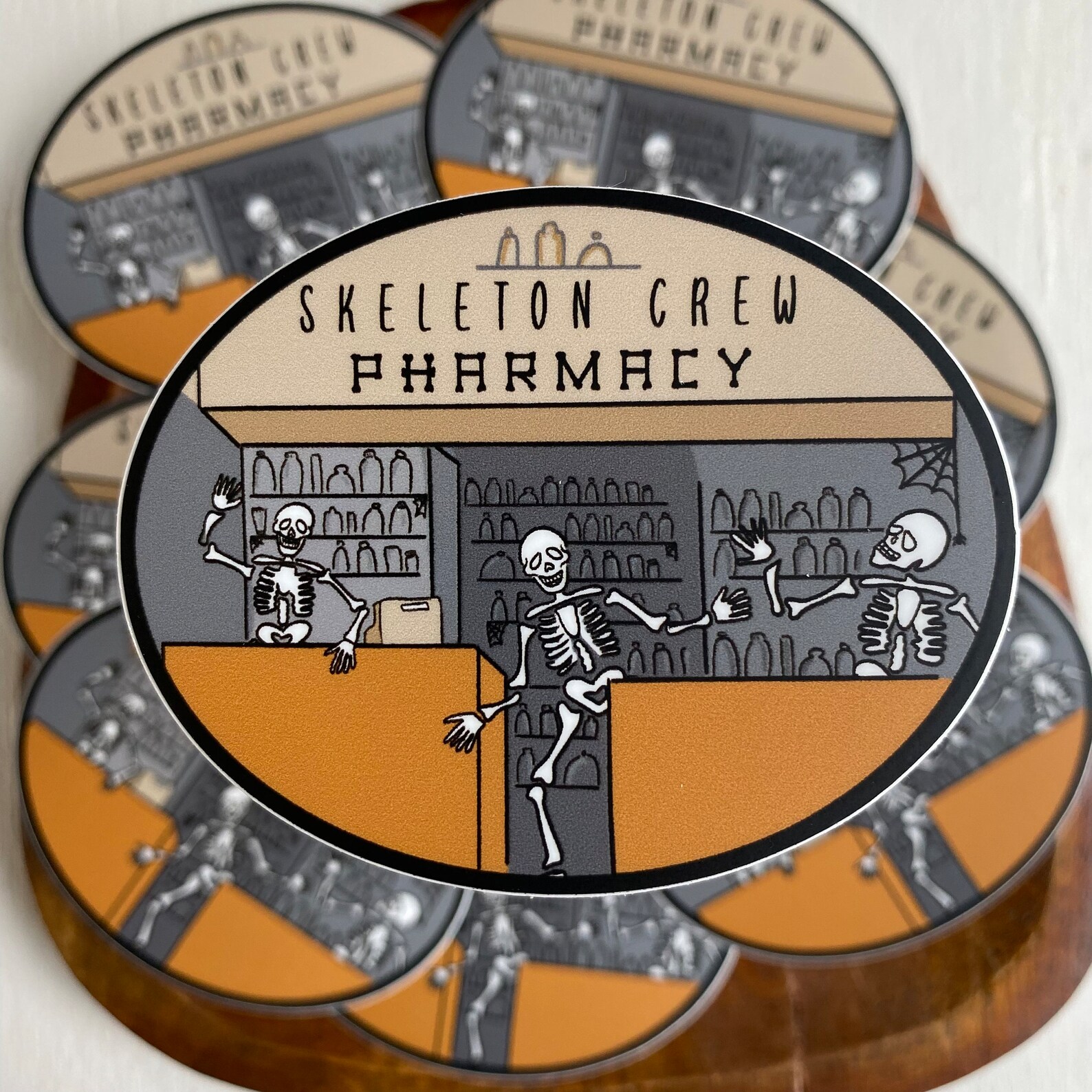 Skeleton Crew Funny Pharmacy Sticker 3 X 2.33 - Etsy