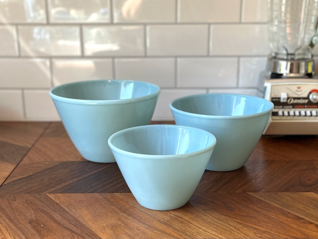 Set of 3 Fire King Turquoise Blue Splash Proof Bowls - Etsy Canada