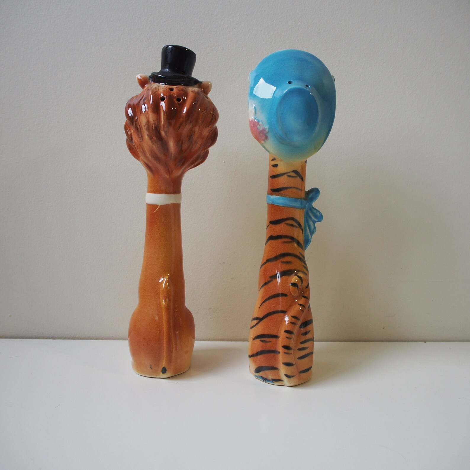 Vintage Original Lion and Tiger Salt and Pepper Shakers Made in Japan ...