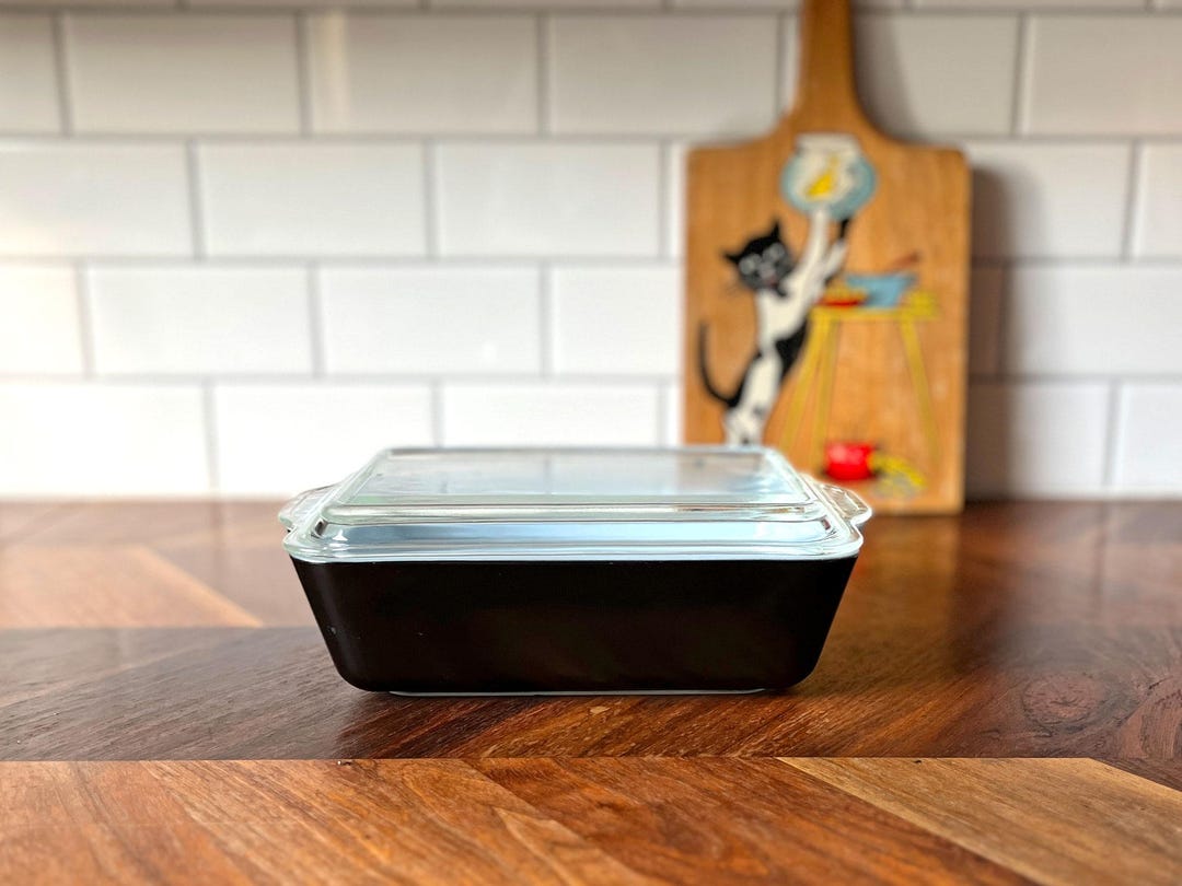 Vintage Pyrex Rodney Kent Black Refrigerator Dish #503 With Lid - Etsy