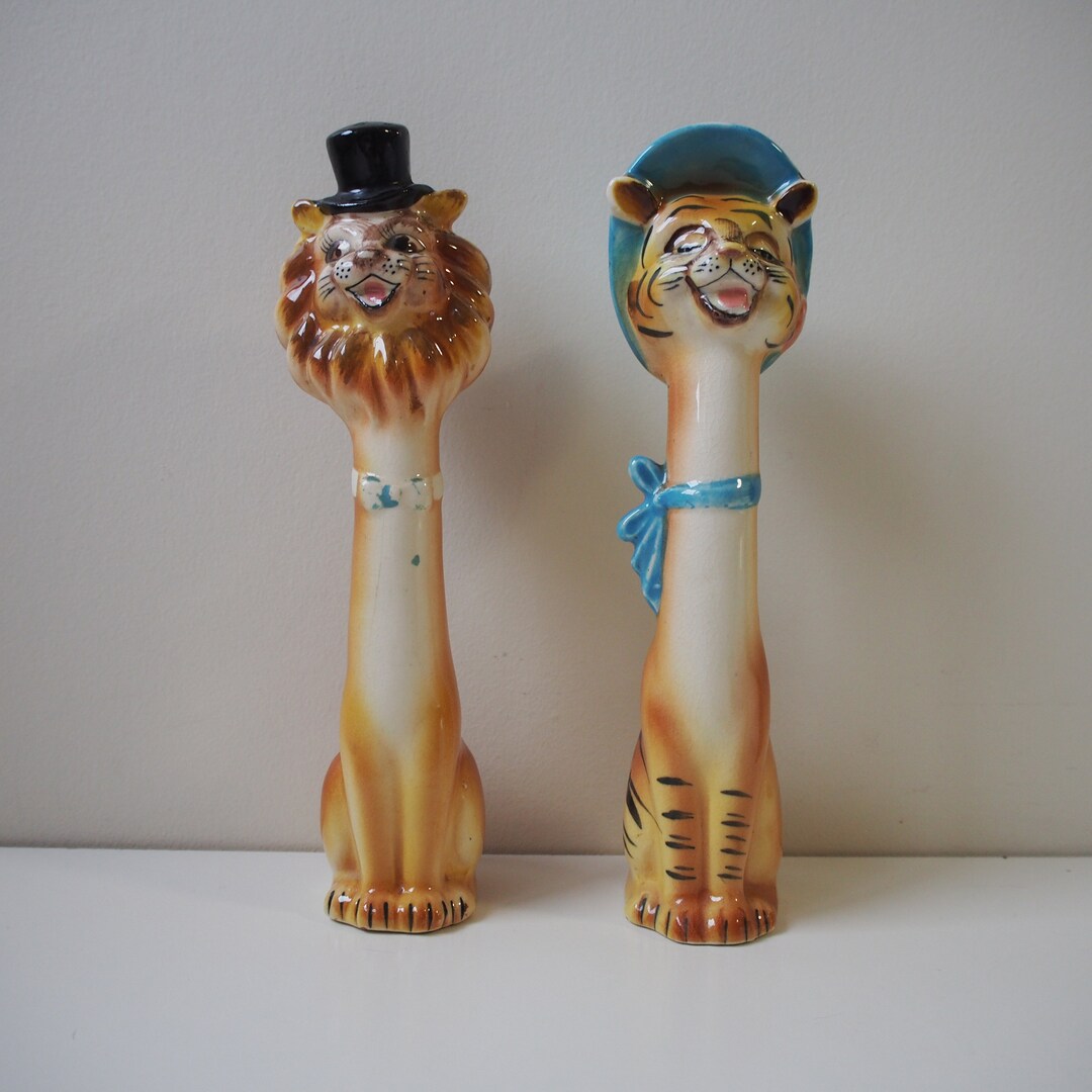 Vintage Original Lion and Tiger Salt and Pepper Shakers Made in Japan ...