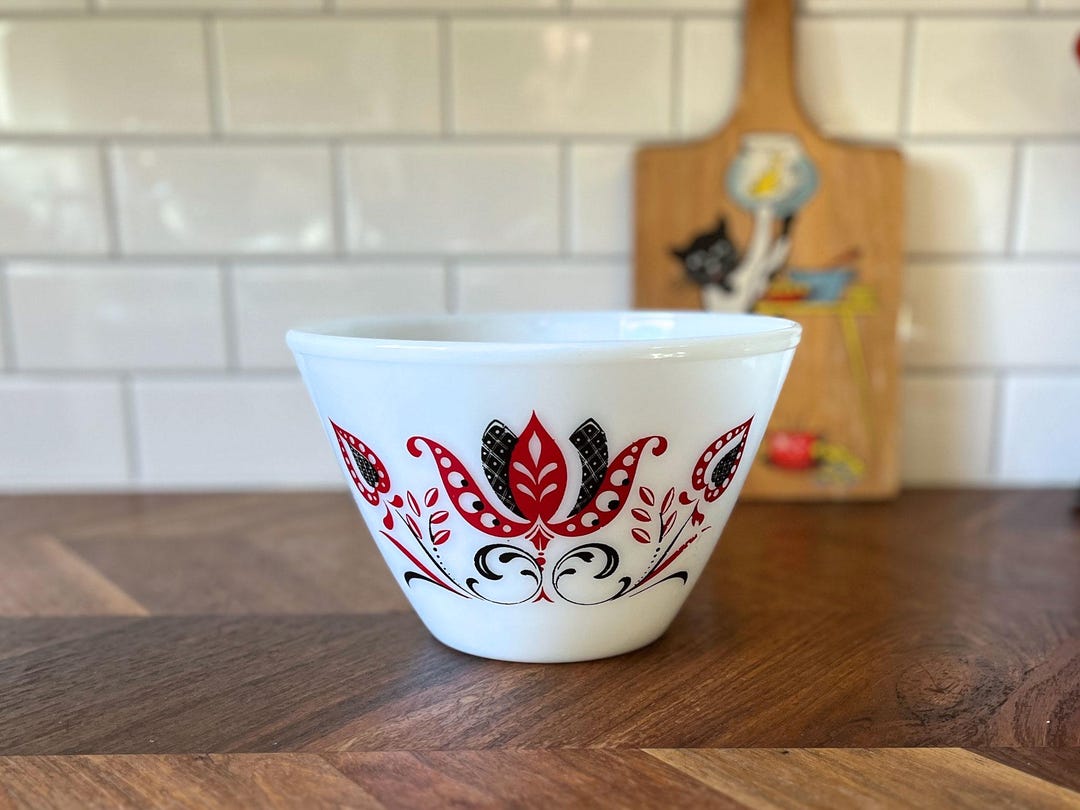 Fire King Modern Tulip Splash Proof Bowl 8.5" - Etsy