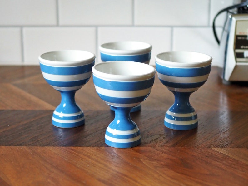 Vintage T.G. Green Cornishware Double Egg Cup 4 Available - Etsy