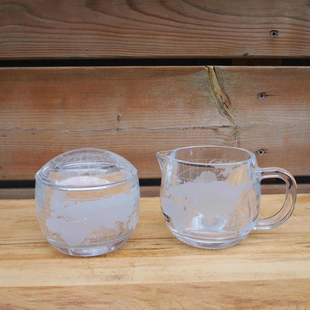 Vintage Nescafe World Map Creamer and Sugar Bowl With Lid - Etsy