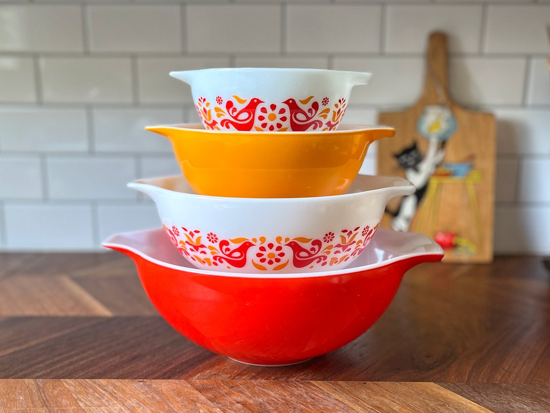 Vintage Pyrex Friendship Cinderella Bowl Set 441, 442, 443, 444 - Etsy