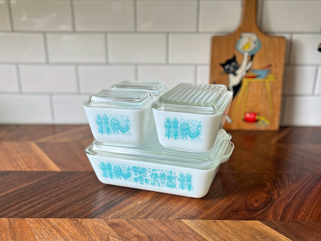 Vintage Pyrex Butterprint Refrigerator Dish Set - Etsy