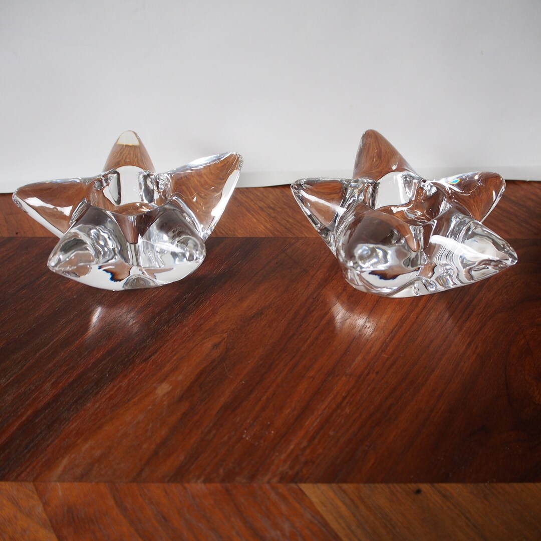 Orrefors Crystal Starfish Candle Holders - Etsy