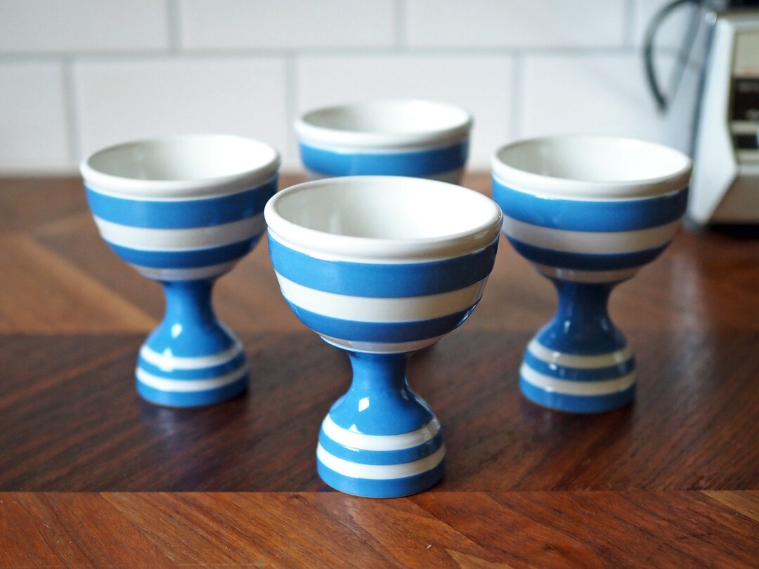 Vintage T.G. Green Cornishware Double Egg Cup 4 Available - Etsy