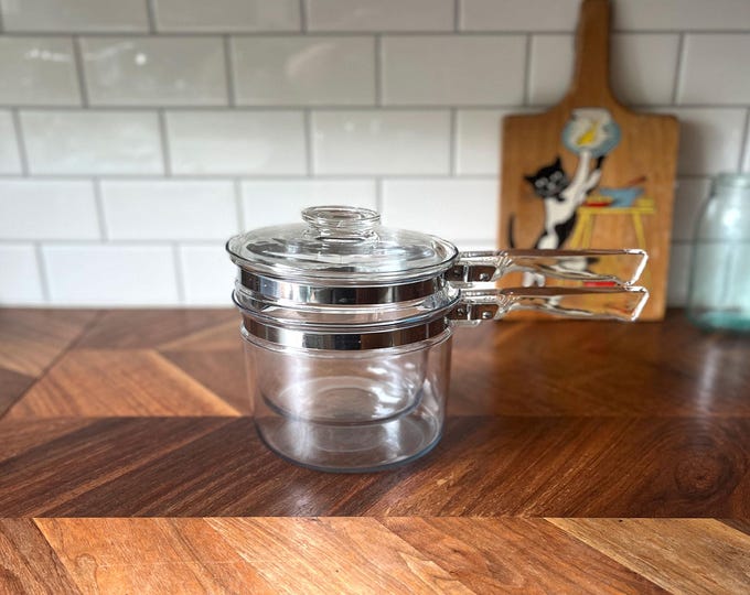 Vintage Pyrex Flameware Double Boiler - Etsy