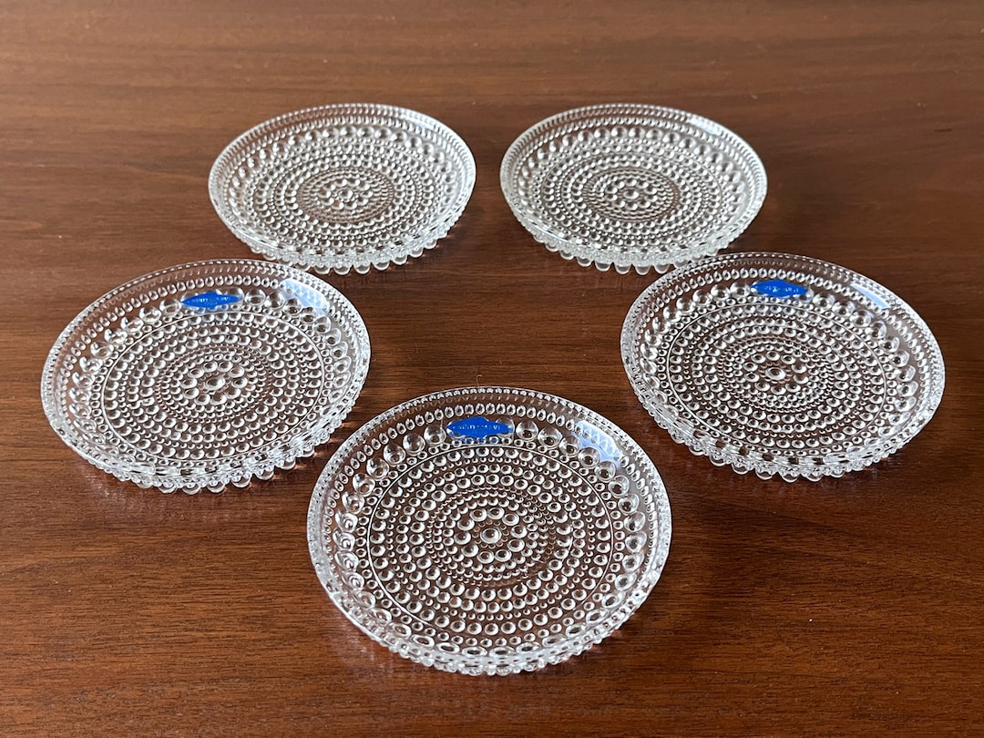 Set of 5 Vintage Nuutajarvi Kastehelmi Coasters by Oiva Toikka - Etsy