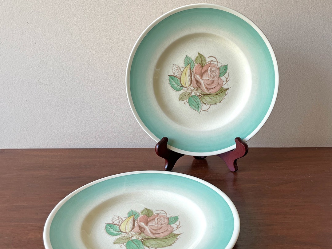 Vintage Susie Cooper Patricia Rose Green Dinner Plates Set of 2 - Etsy