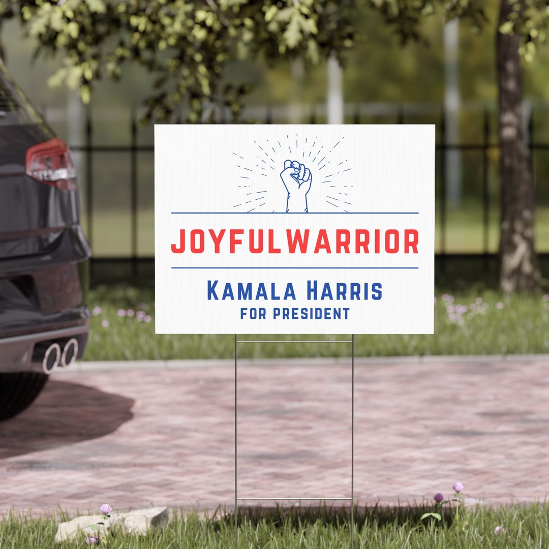 Kamala Harris Joyful Warrior yard sign Vote blue yard sign,Harris for ...