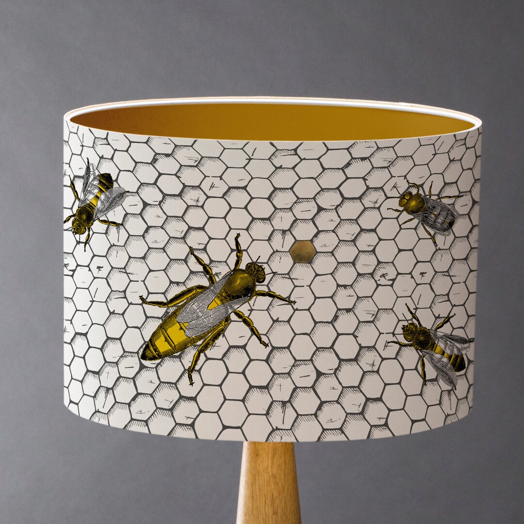 The Hive - Large Honey Bees Drum Lampshade - Etsy