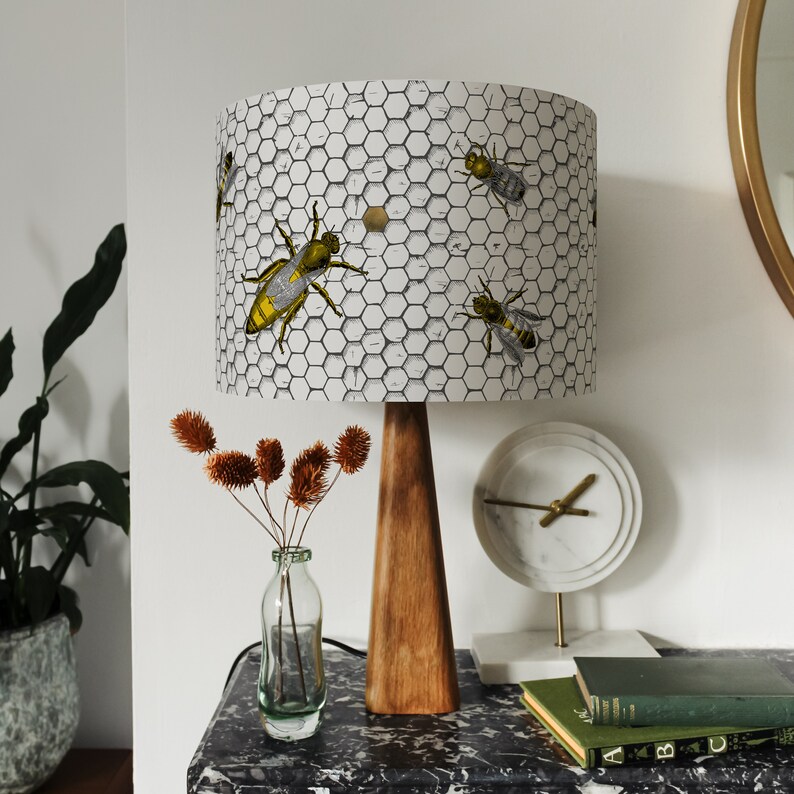 The Hive - Large Honey Bees Drum Lampshade - Etsy