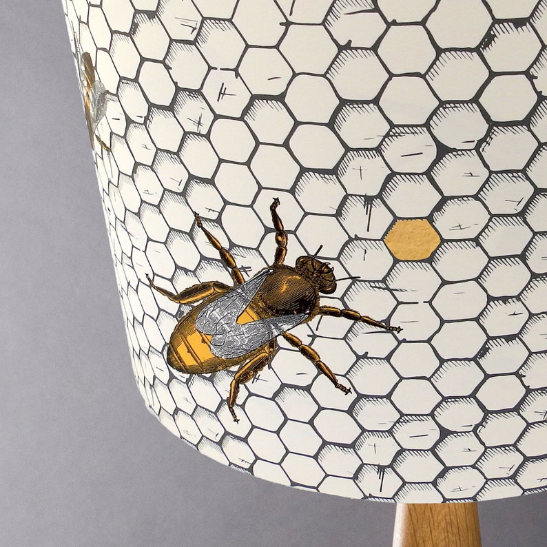 The Hive - Large Honey Bees Drum Lampshade - Etsy