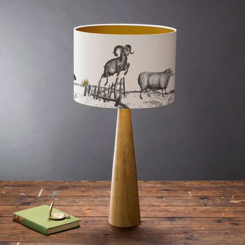 Jumping Sheep Small Drum Lampshade - Etsy
