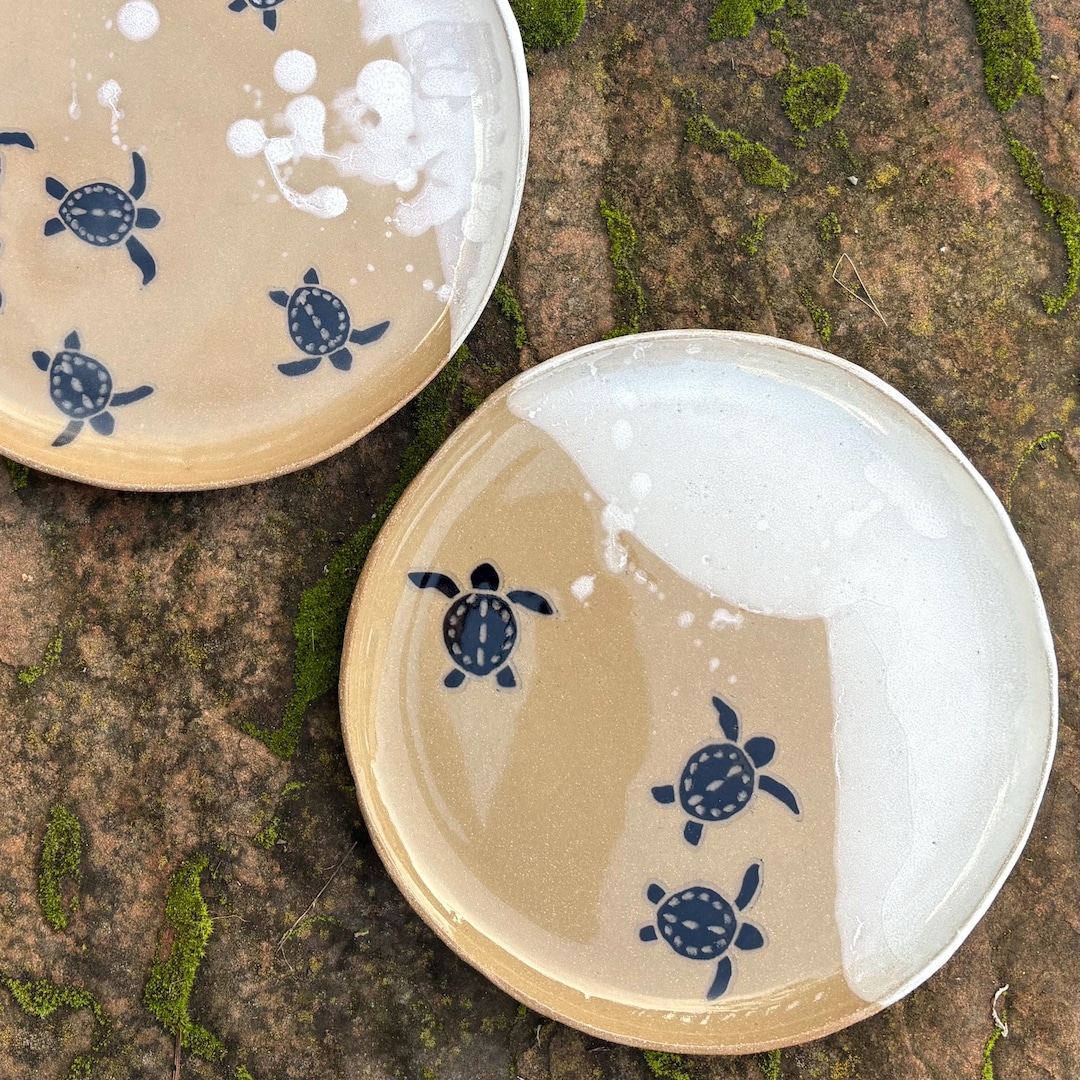 Sea Turtle Ceramic Plate Set - Etsy