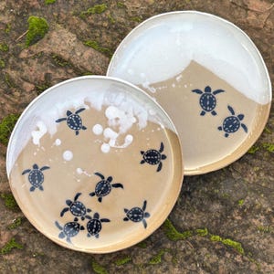Sea Turtle Ceramic Plate Set - Etsy