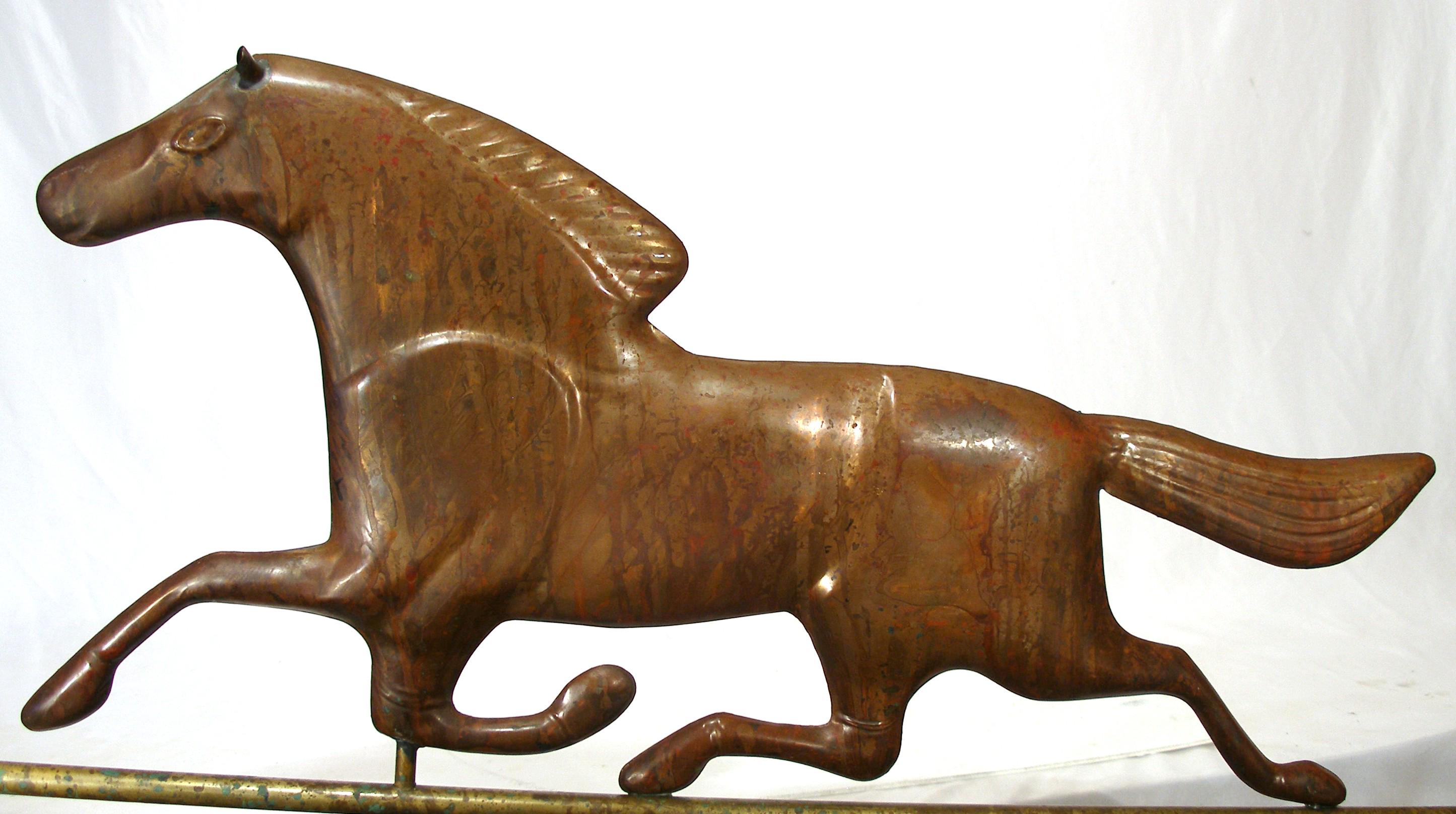 Copper Folk Art Galloping Stallion Racing Horse Weather Vane - Etsy