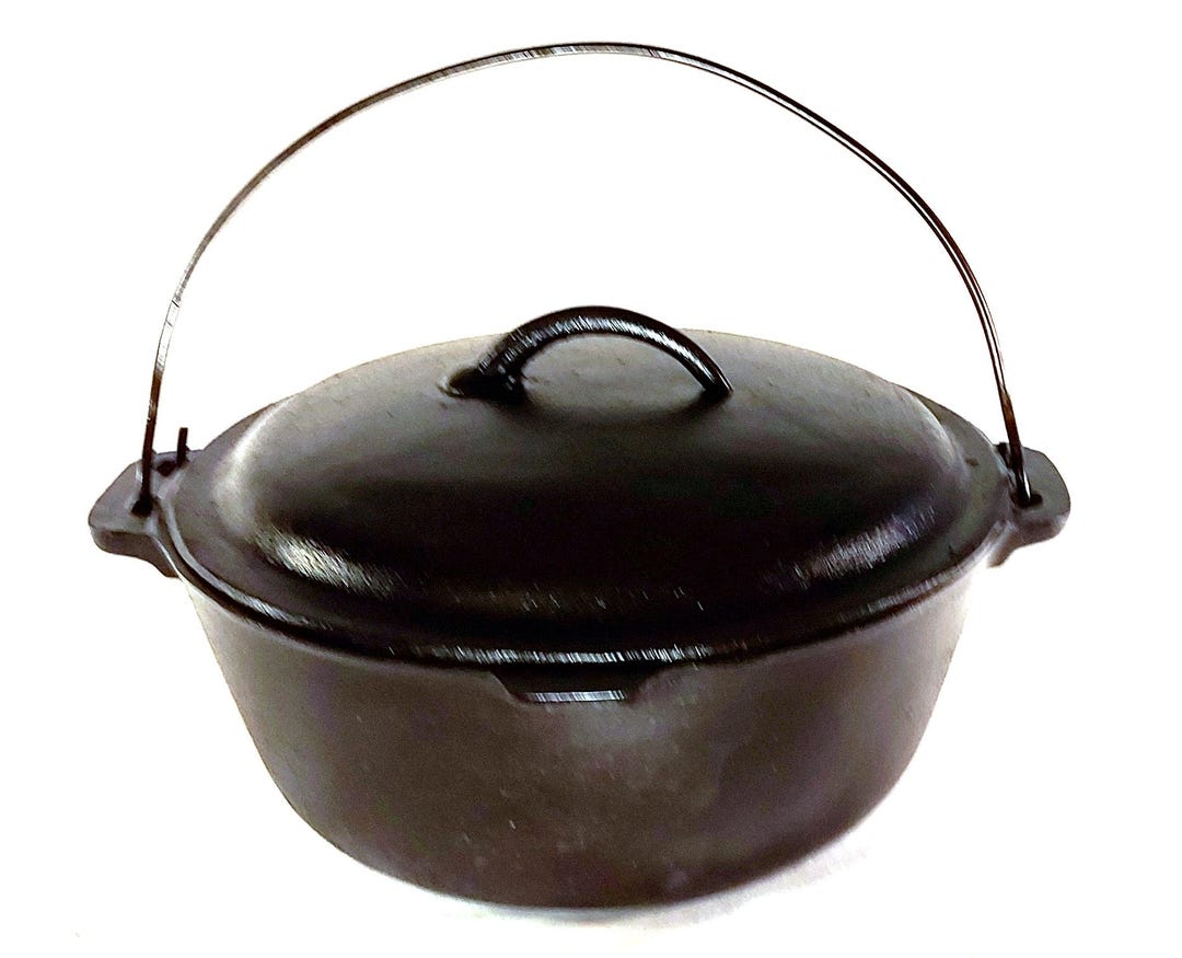 Vintage BSR #8 Cast Iron Dutch Oven / Pot / Broiler With Dimple Dot ...