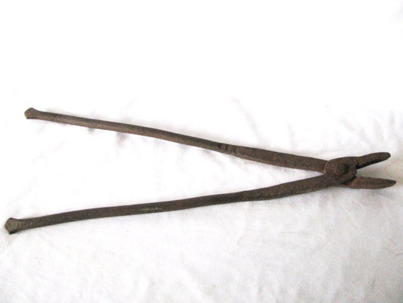 Antique Cast Iron Hand Forged Blacksmith Fire Plyer Tongs. - Etsy
