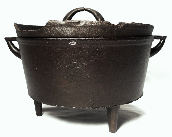 Antique Cast Iron Open Fire Footed Pig Ear Handles Spider Deep Frying ...