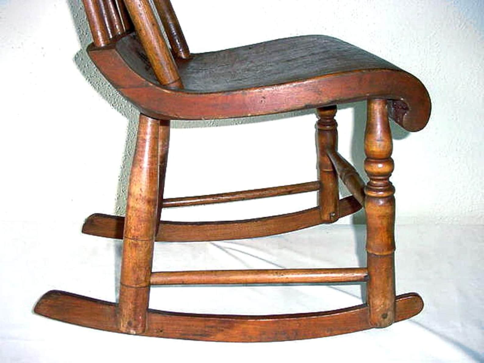 Antique Boston Rocker Sleigh Seat Mission Baby Infant Rocking Chair - Etsy