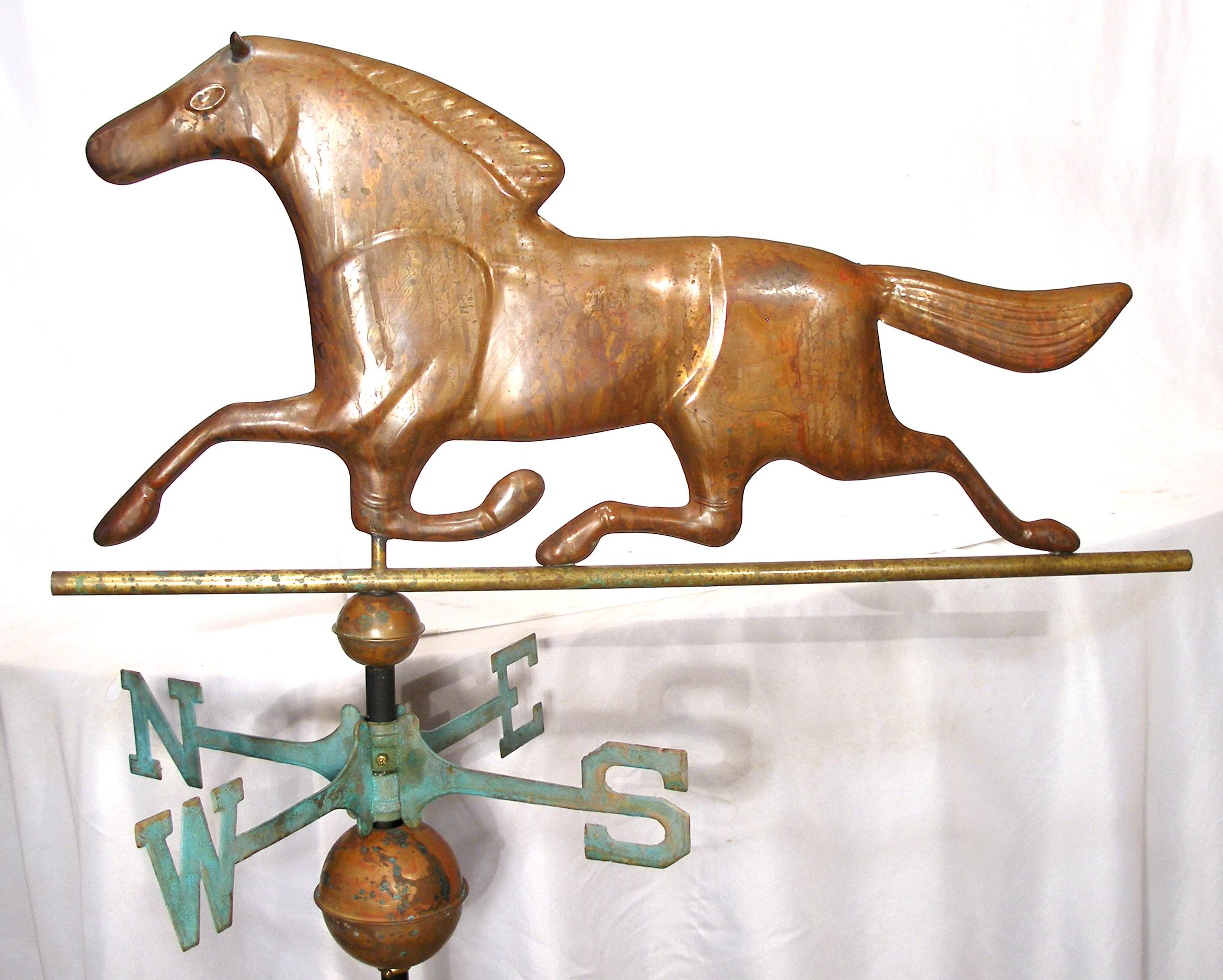 Copper Folk Art Galloping Stallion Racing Horse Weather Vane - Etsy