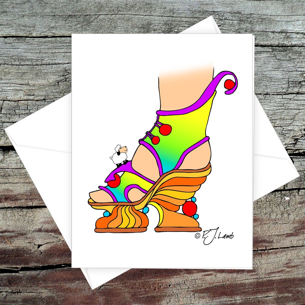 Zentangle Shoe Cards With Envelopes, Set of Four Blank Note Cards From ...
