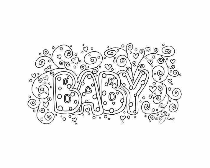 Zentangle Baby Digital Word Art Composition Photo Print, Original ...