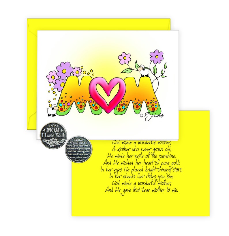 Zentangle Mother's Day Card, Pewter Finish Pocket Token, Mom Card ...