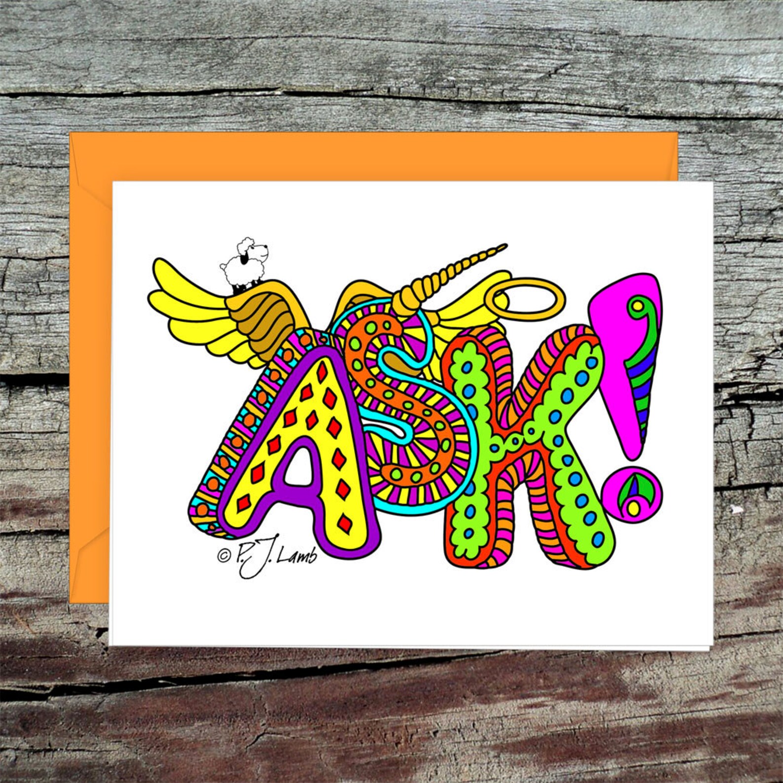 Zentangle Ask Card With Colorful Envelope Blank Note Card - Etsy UK