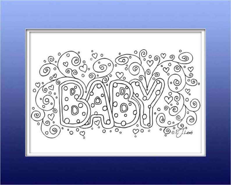 Zentangle Baby Digital Word Art Composition Photo Print, Original ...